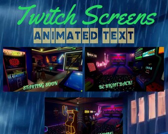 Retro Twitch Overlay Animated Pack 80s Videogame Arcade Screens 8bit ...