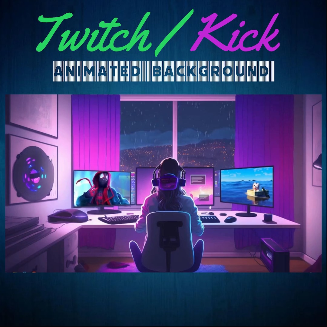 Gaming Room Twitch / Kick Animated Background Streaming Screens - Etsy