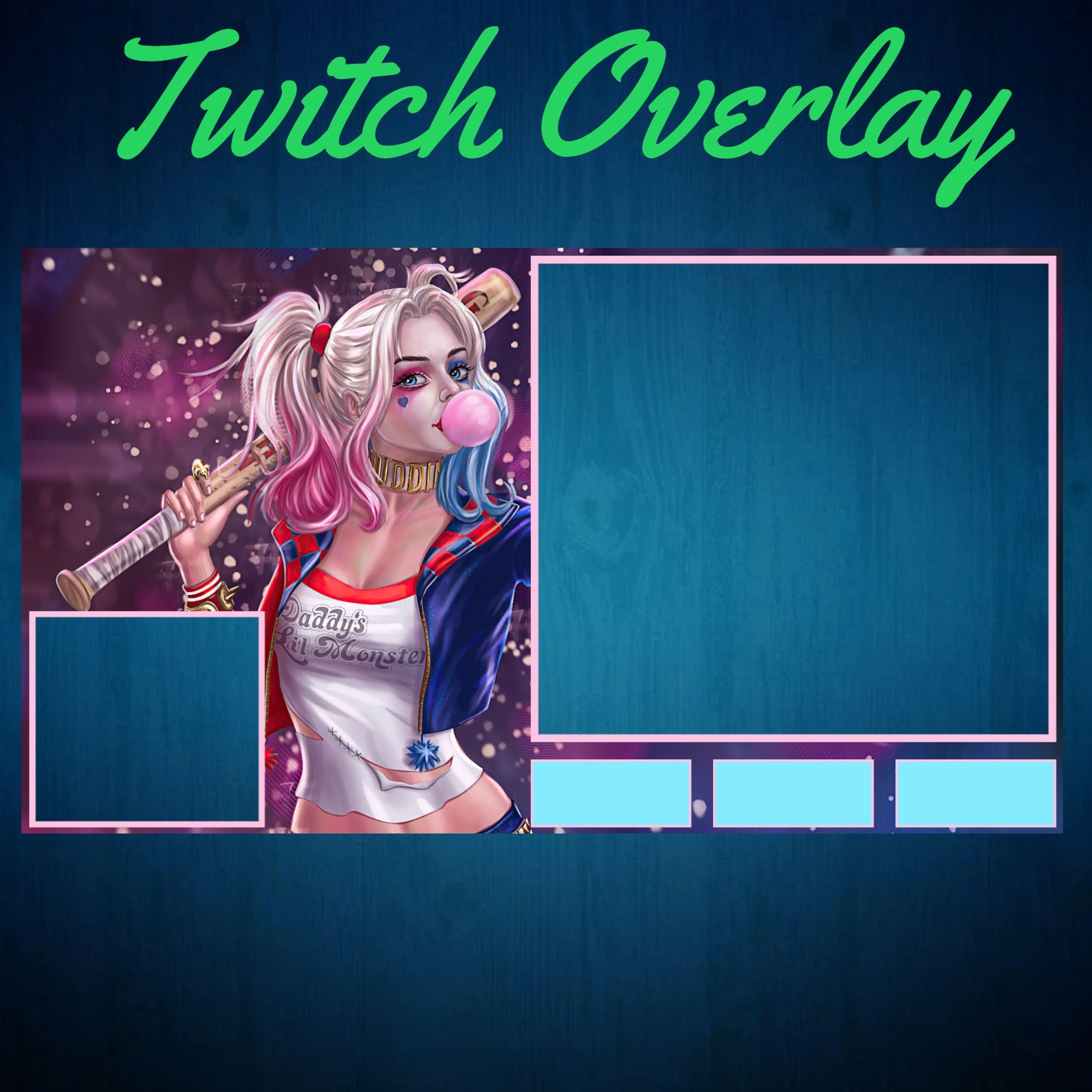 Miss Quinn Twitch Overlay, Gamer, Streamer, Kick, Streaming Overlay - Etsy