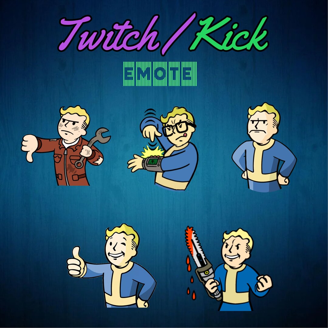 Fallout Vault Boy Twitch, Discord Emote , Kick, Rock, Gaming, Overlay ...