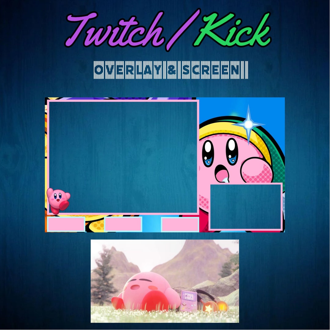 Kirby Twitch / Kick Overlay & Animated Background Streaming Screen - Etsy