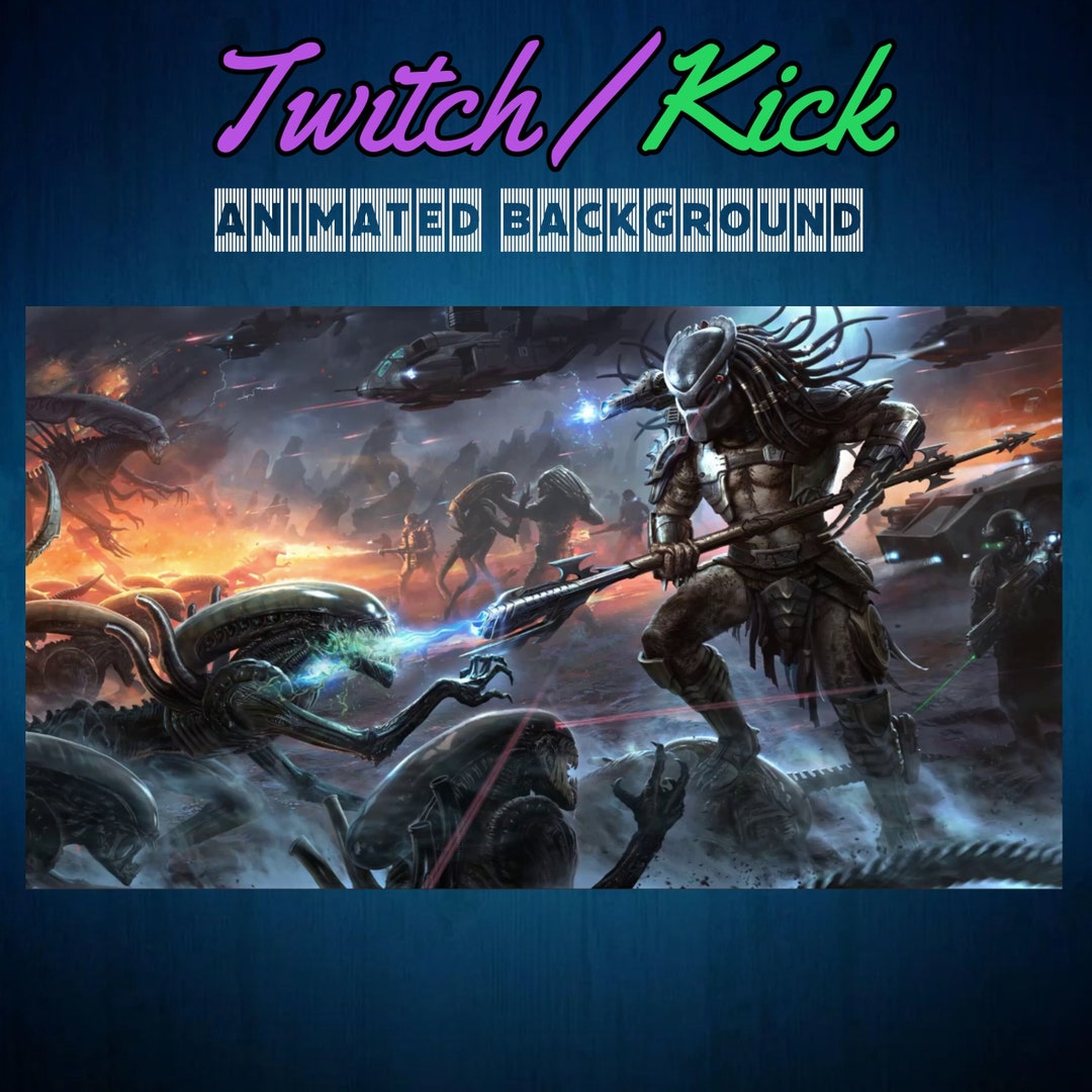Alien Vs Predator Twitch / Kick Animated Background Streaming Screens ...