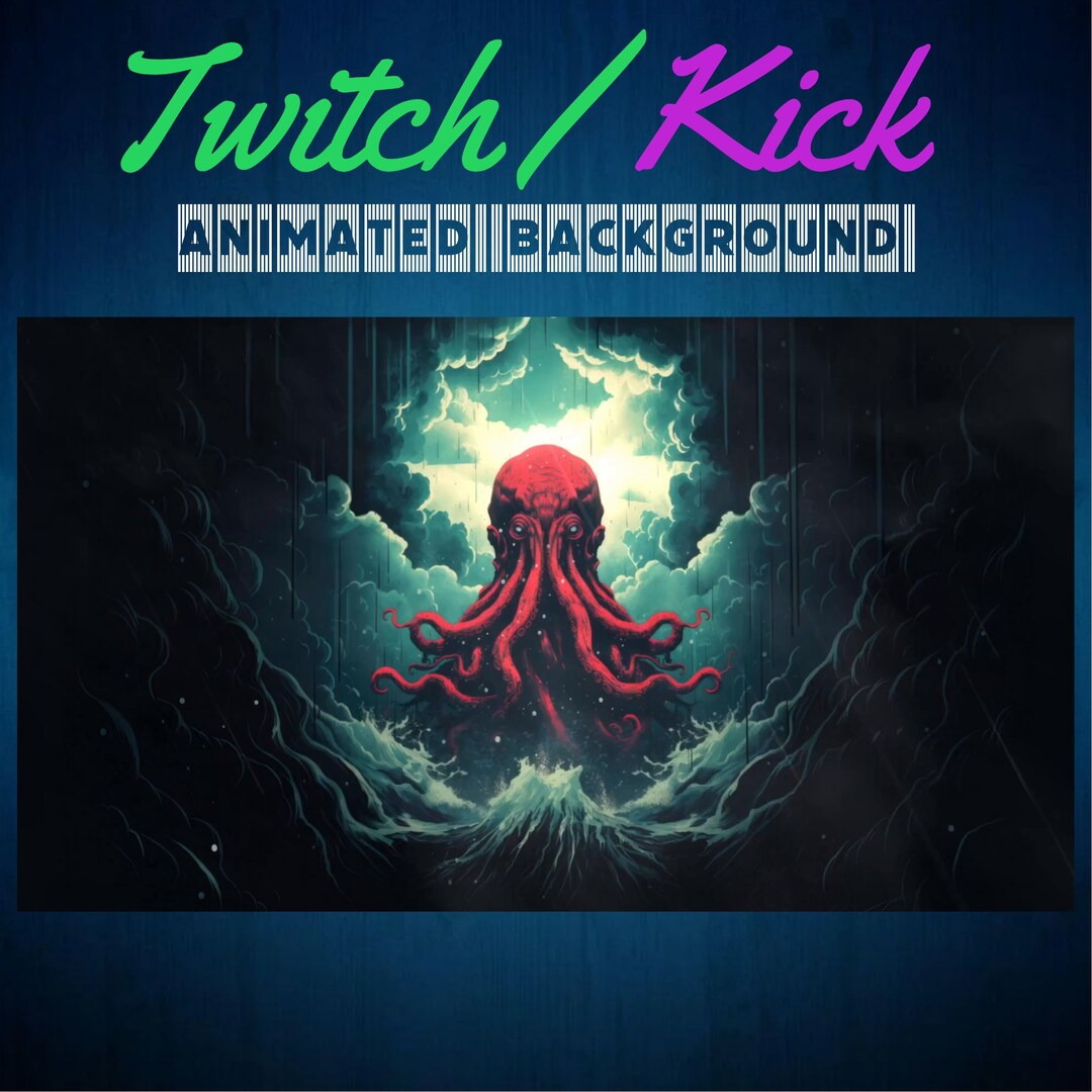 Kraken Twitch / Kick Animated Background Streaming Screens - Etsy