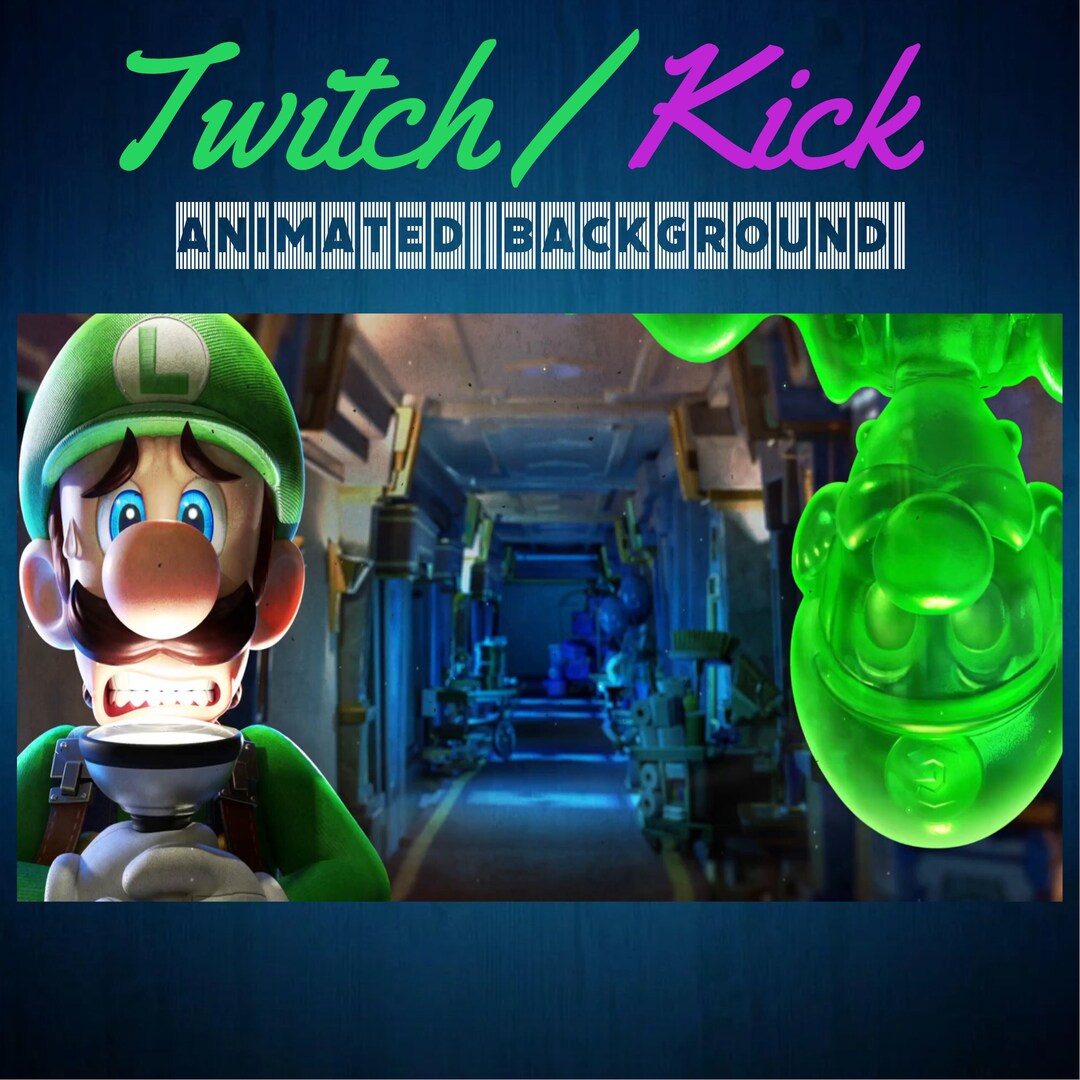 Luigi Twitch / Kick Animated Background Streaming Screens - Etsy