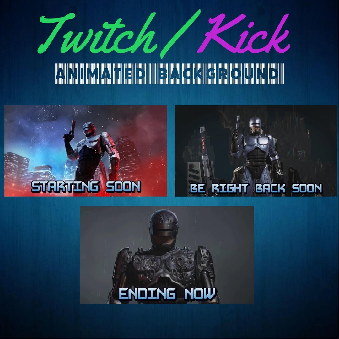 Robo Guy Twitch / Kick Animated Background Streaming Screens - Etsy