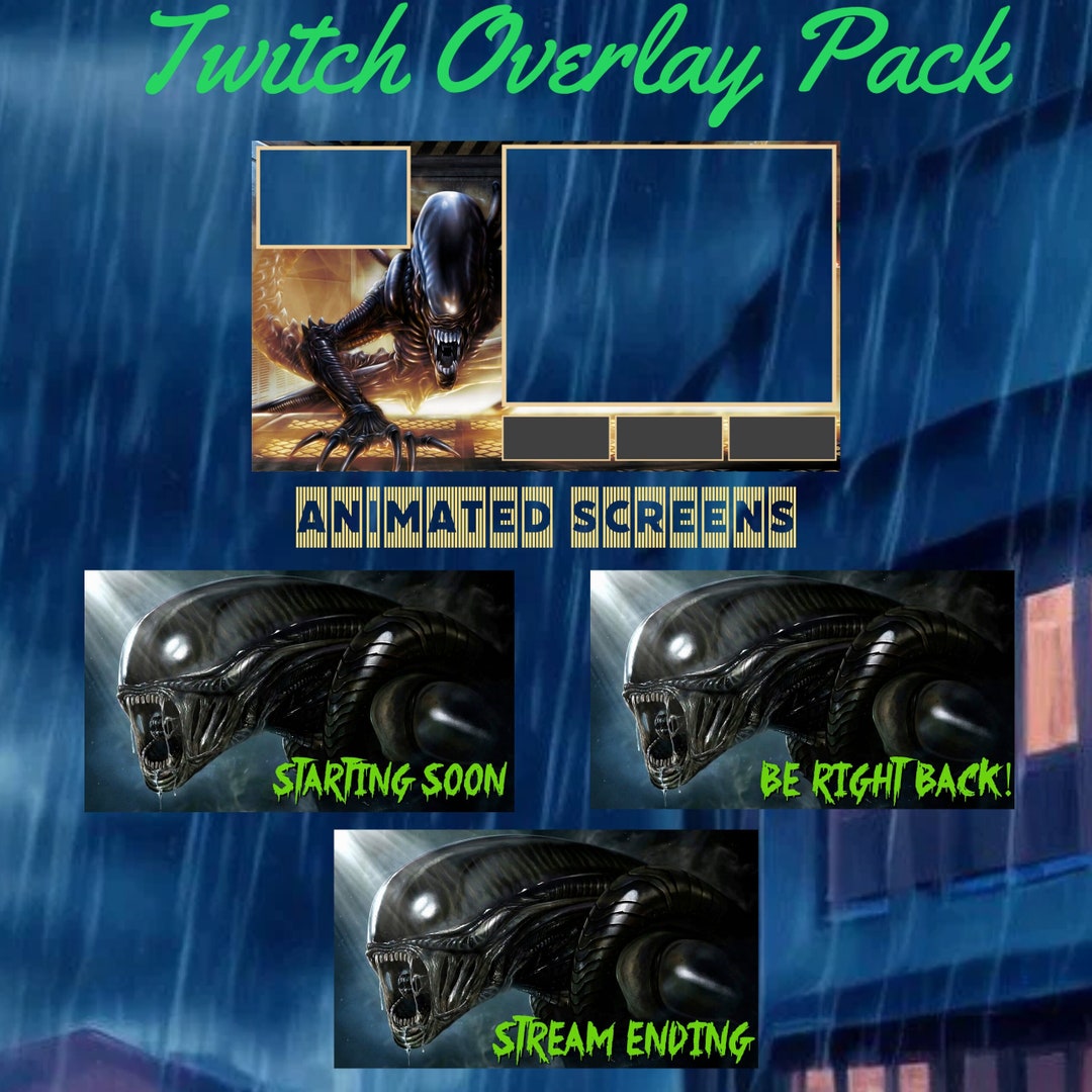 Alien Twitch / Kick Streaming Overlay Pack Overlay, Starting Soon, Be ...