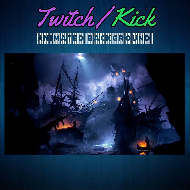 Pirate Ship Twitch / Kick Animated Background Streaming Screens - Etsy