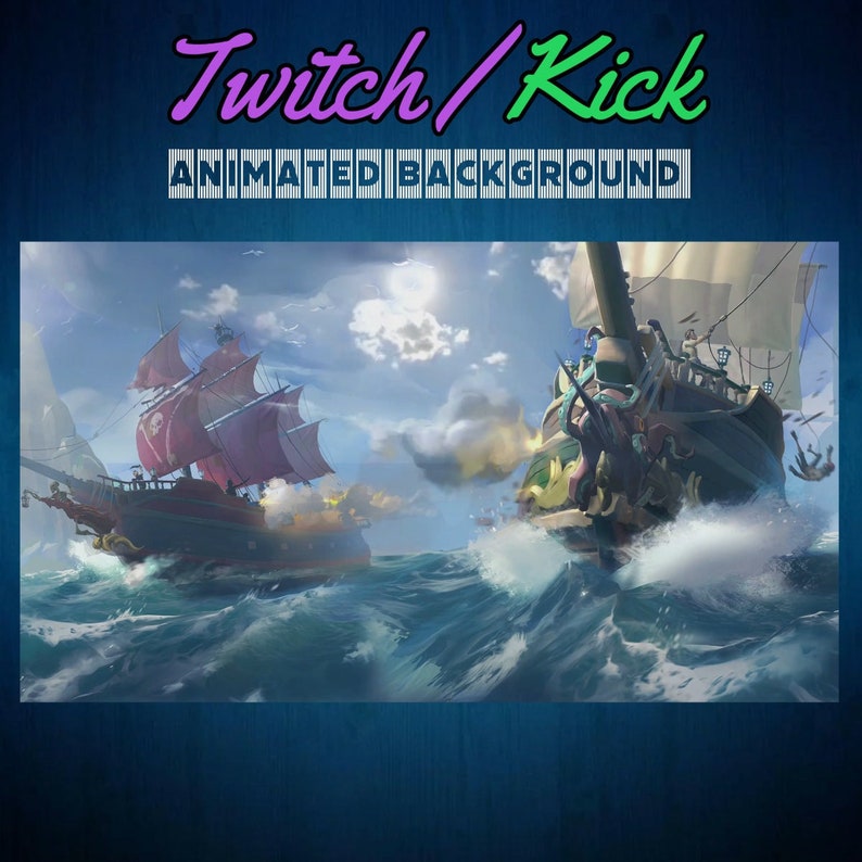 Pirate Ship Twitch / Kick Animated Background Streaming Screens - Etsy
