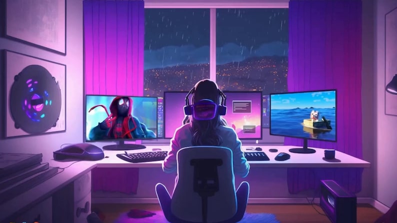 Gaming Room Twitch / Kick Animated Background Streaming Screens - Etsy