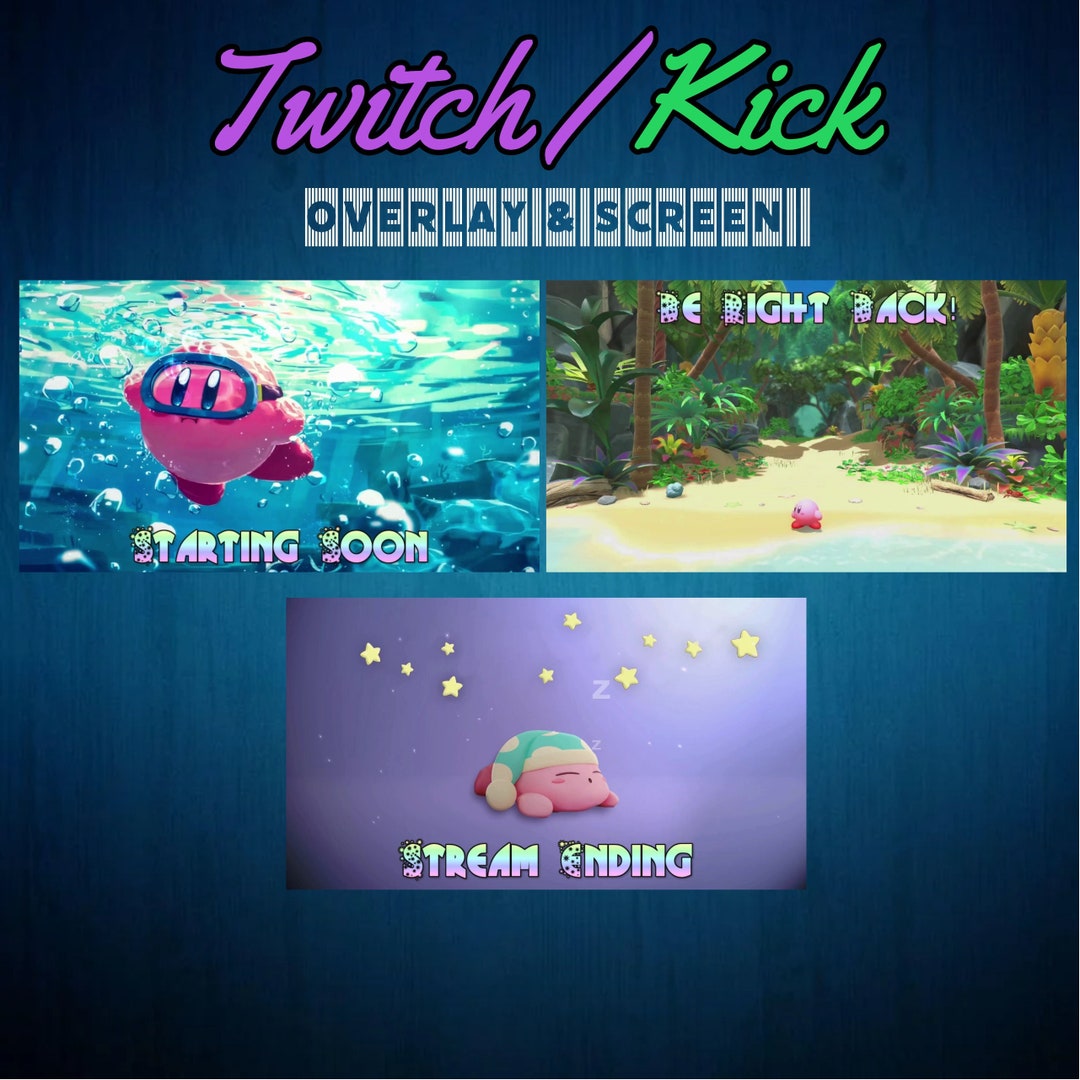 Kirby Twitch / Kick Animated Background Streaming Screens - Etsy