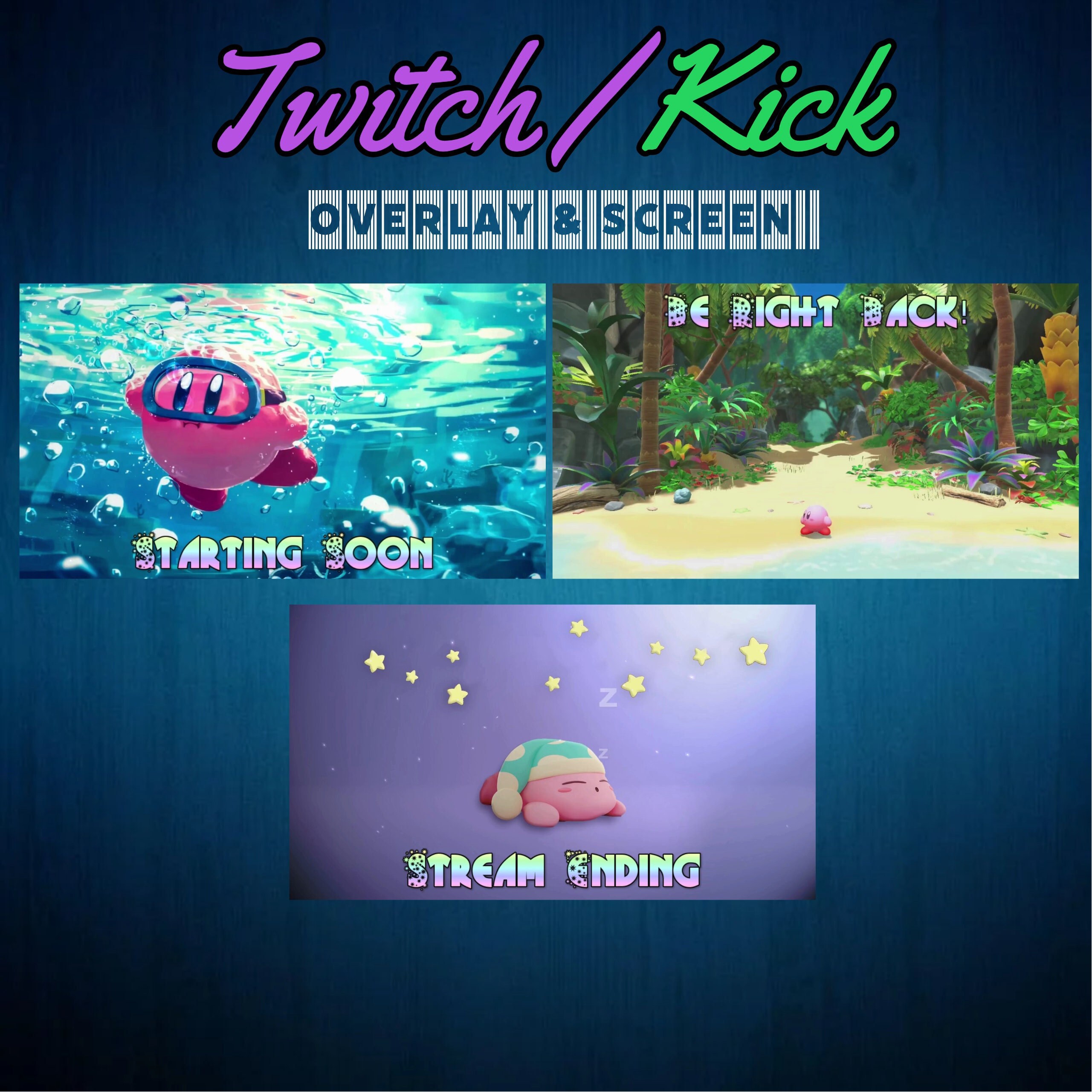 Kirby Twitch / Kick Animated Background Streaming Screens - Etsy
