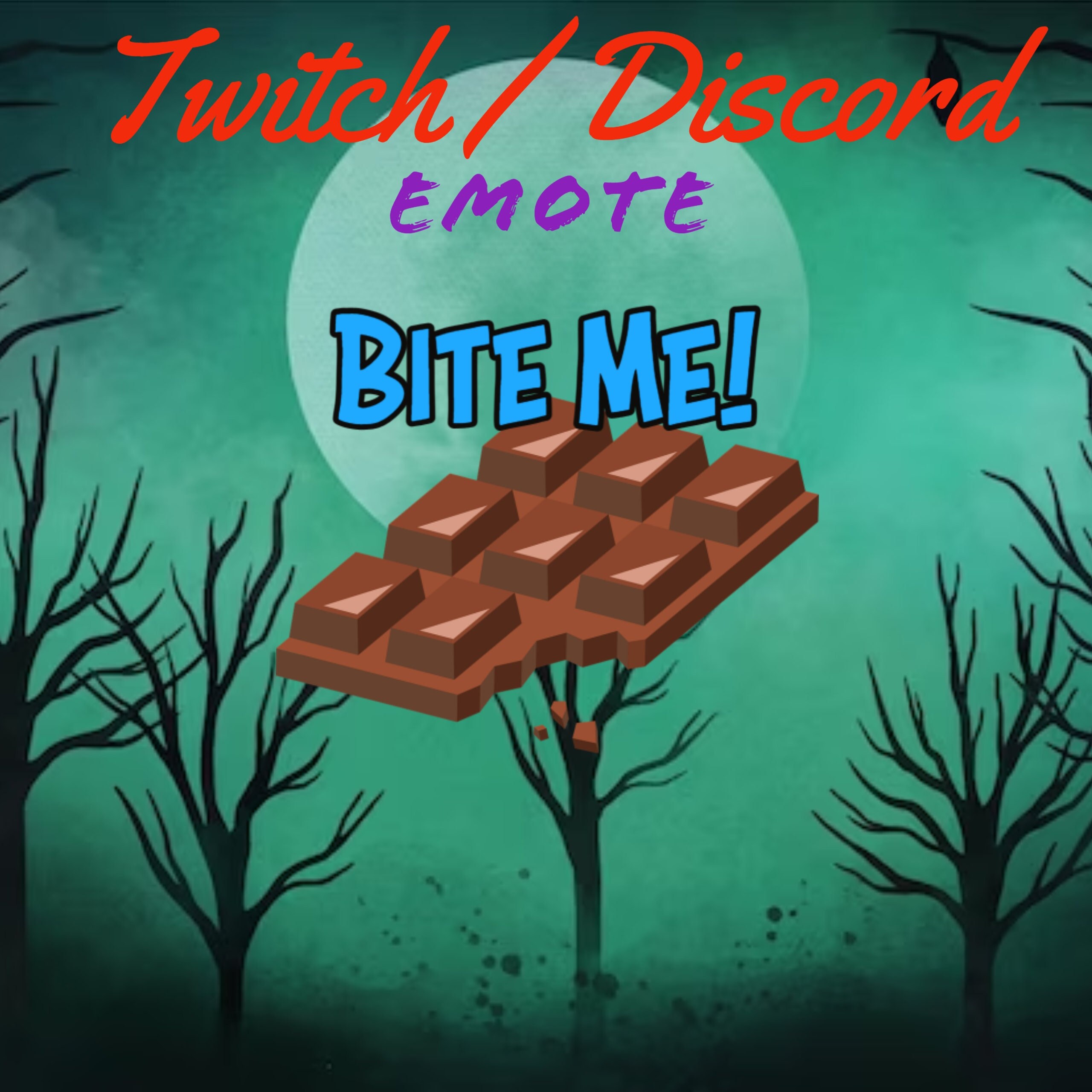 Bite Me Chocolate Twitch Discord Emote Kick Cute Overlay - Etsy
