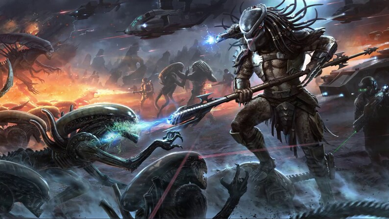 Alien Vs Predator Twitch / Kick Animated Background Streaming Screens ...