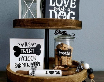 BUNDLE // Dog Themed Tiered Tray Decor // Dog Themed Signs // Tiered ...