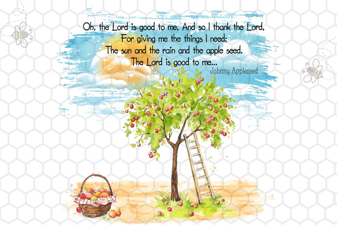 Johnny Appleseed Folk Hero Nursery Rhyme the Lords Been - Etsy