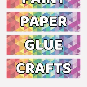Art Room Supply Rainbow Labels - Etsy