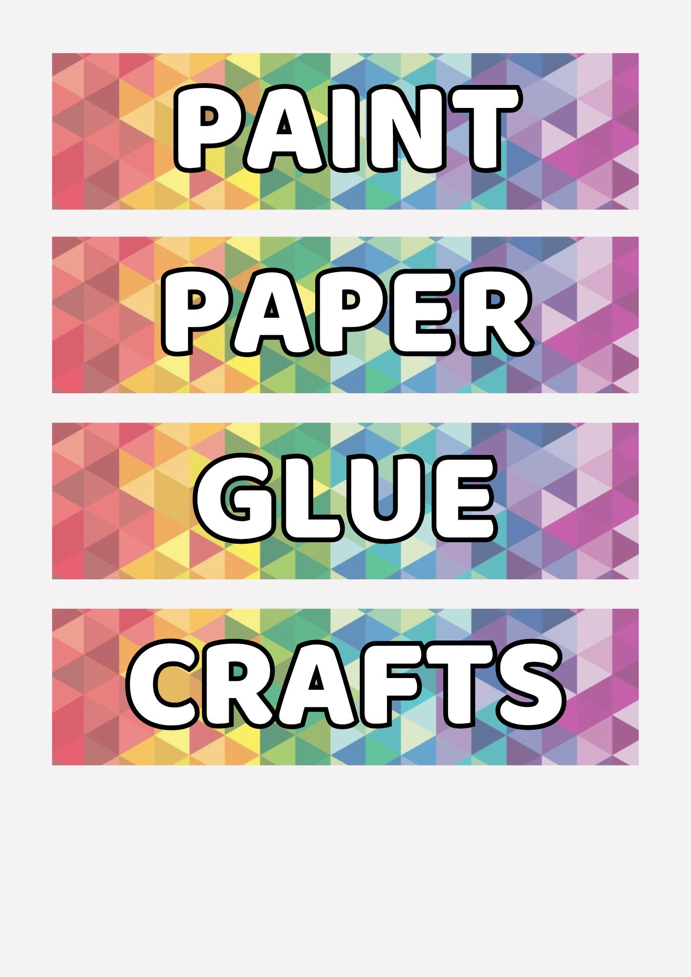 Art Room Supply Rainbow Labels - Etsy