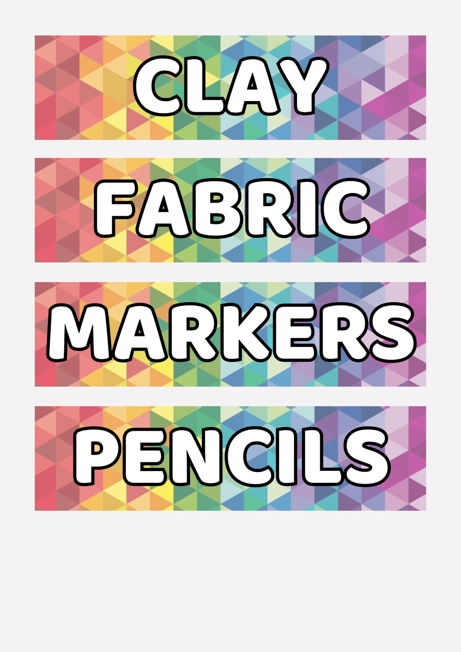 Art Room Supply Rainbow Labels - Etsy