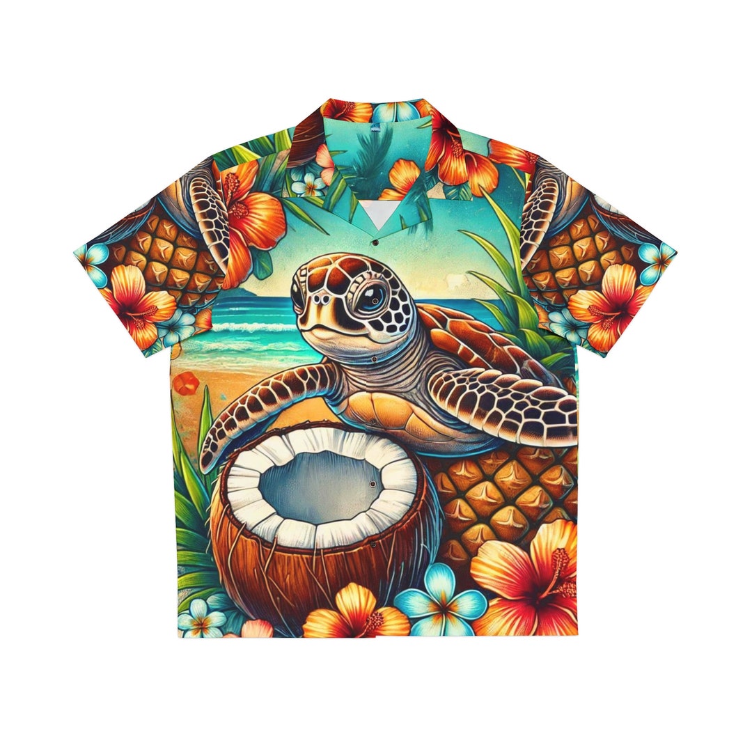 Hawaiian Shirt (AOP) | Hutboy Island Style 40 | Baby Sea Turtle ...