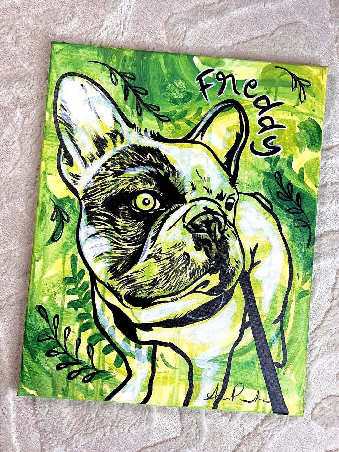 Custom Hand-painted Abstract Pet Portrait - Etsy