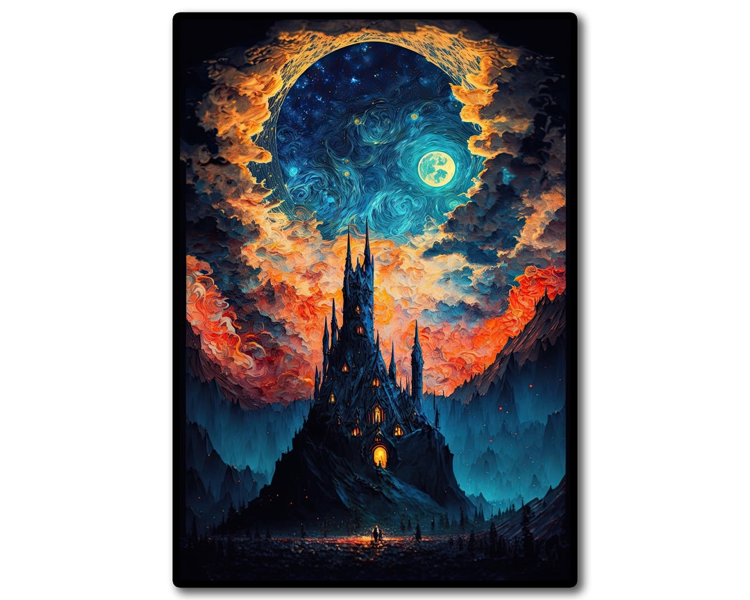 Van Gogh-inspired Castle Printable Poster A4 to A1 Sizes - Etsy