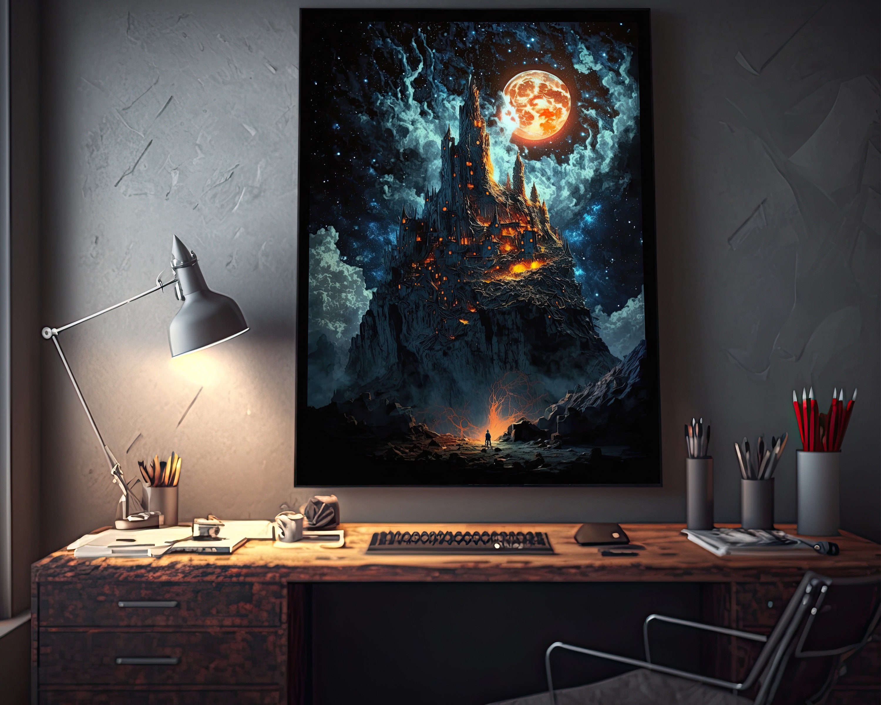 Van Gogh-inspired Castle Printable Poster - A4 to A1 Sizes Available ...