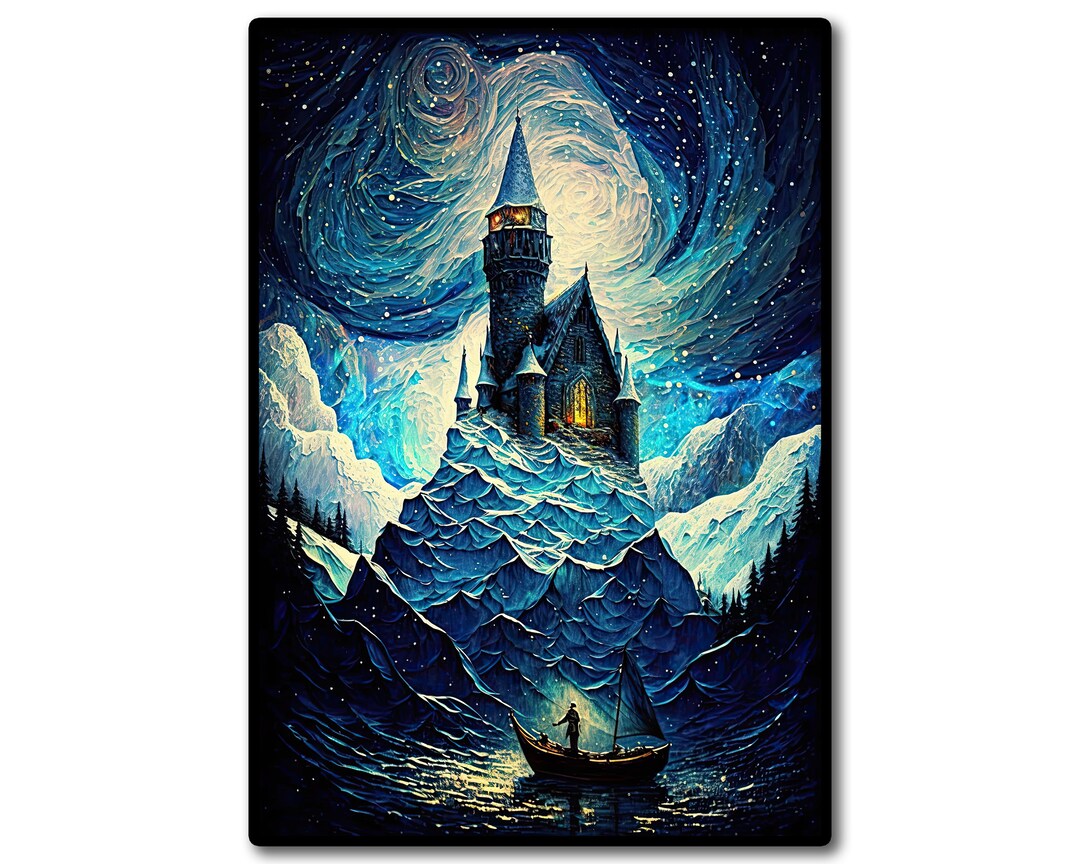 Van Gogh-inspired Castle Printable Poster - A4 to A1 Sizes Available ...