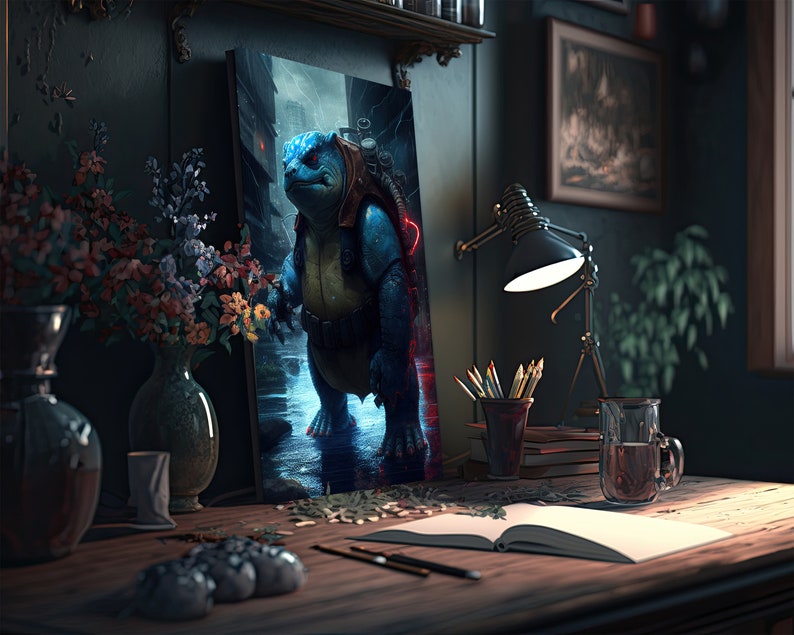 Cyberpunk Pokemon Blastoise Printable Poster A4 to A1 Sizes - Etsy