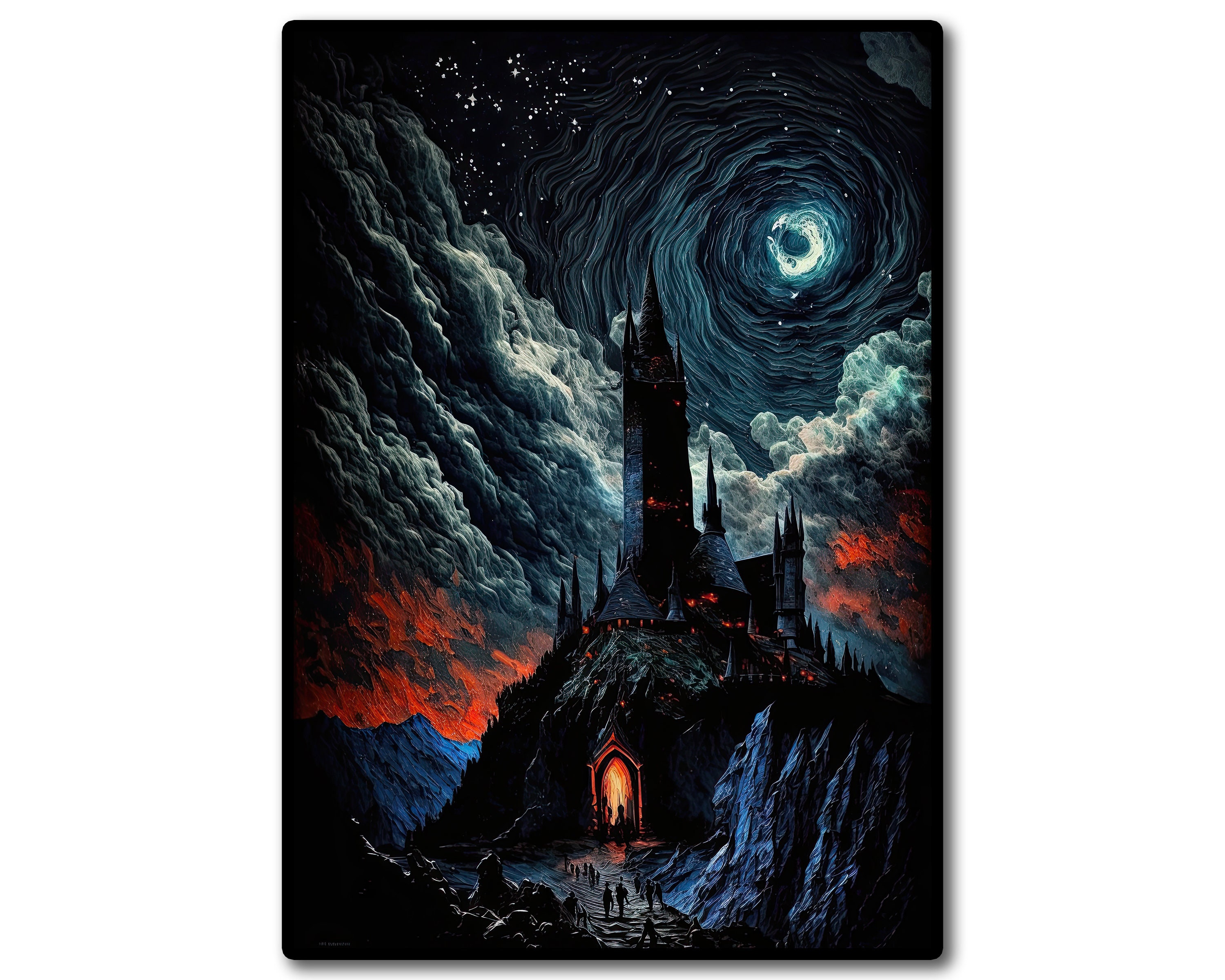 Van Gogh-inspired Mordor Castle Printable Poster, A4 to A1 Sizes ...