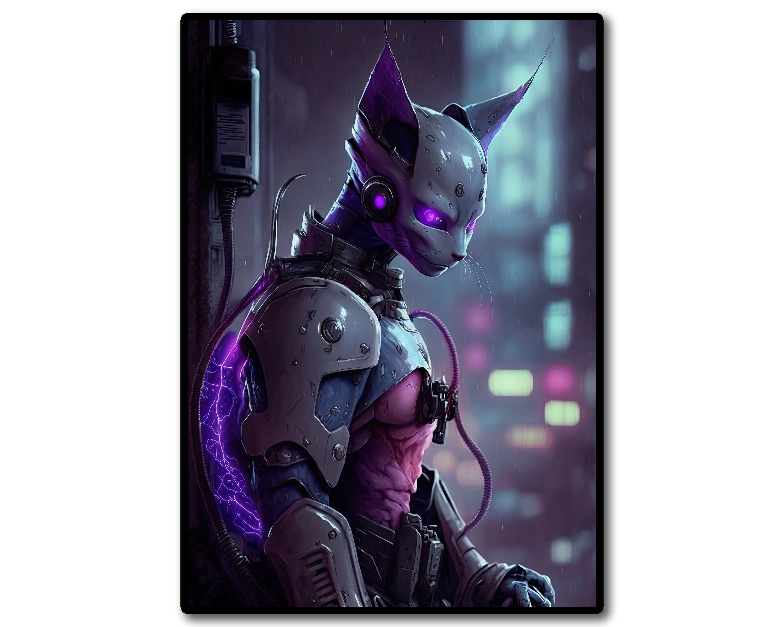 Cyberpunk Pokemon Mewtwo Printable Poster A4 to A1 Sizes Available ...