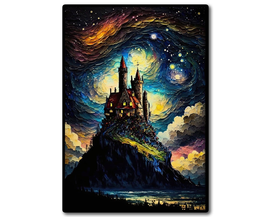 Van Gogh-inspired Castle Printable Poster - A4 to A1 Sizes Available ...