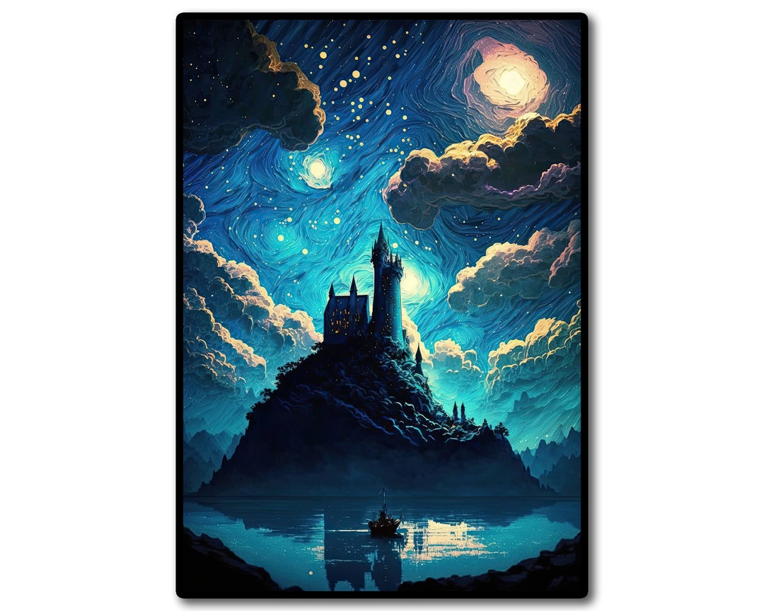 Van Gogh-inspired Castle Printable Poster - A4 to A1 Sizes Available ...