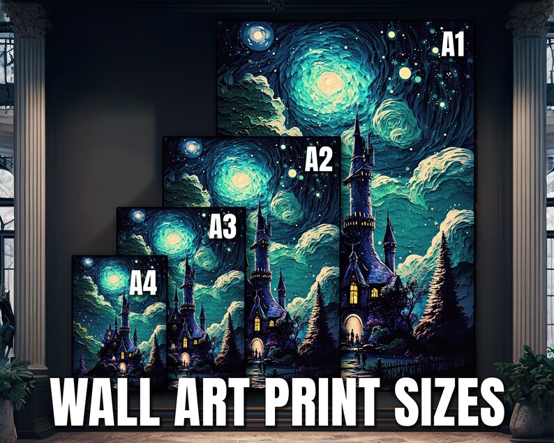 Van Gogh-inspired Castle Printable Poster A4 to A1 Sizes Available ...