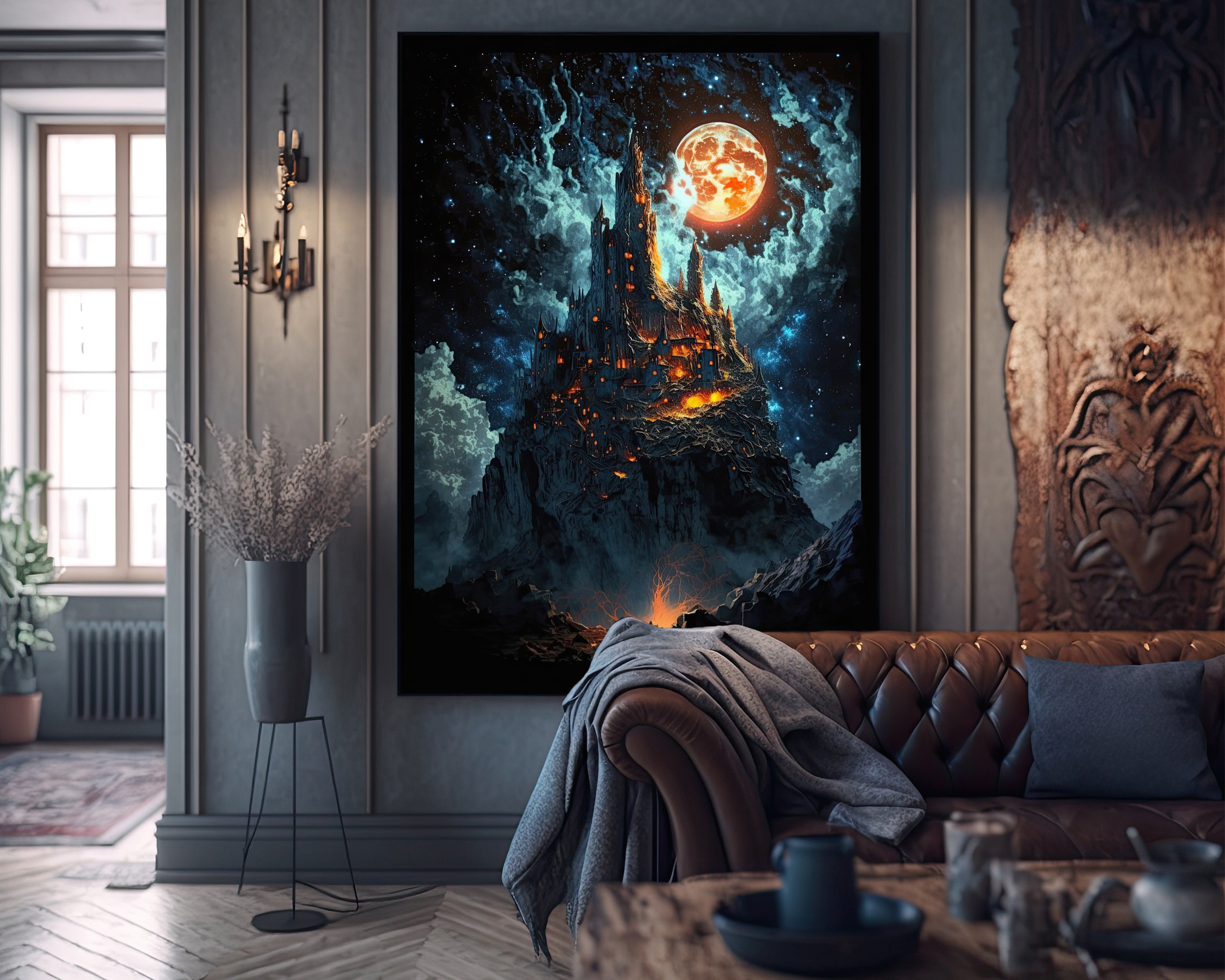 Van Gogh-inspired Castle Printable Poster - A4 to A1 Sizes Available ...