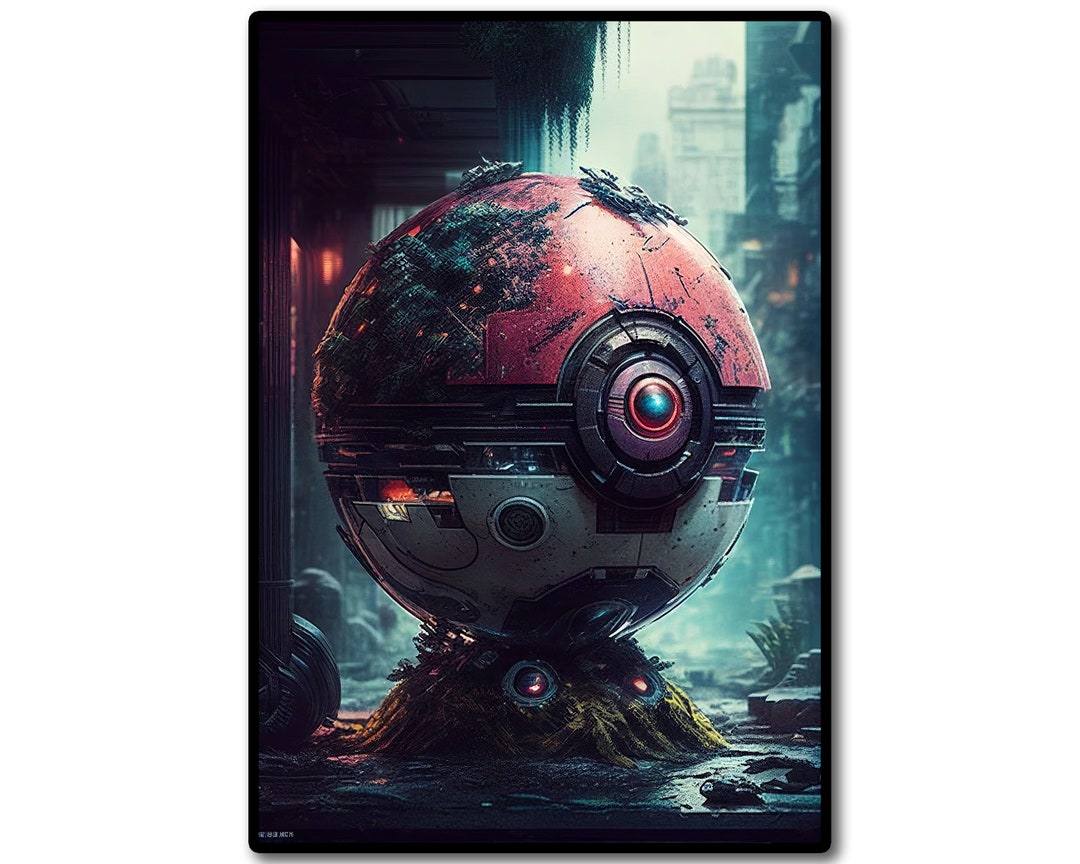 Cyberpunk Pokemon Pokeball Printable Poster A4 to A1 Sizes Available ...