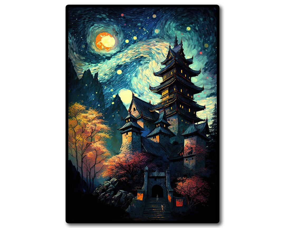 Van Gogh-inspired Castle Printable Poster - A4 to A1 Sizes Available ...