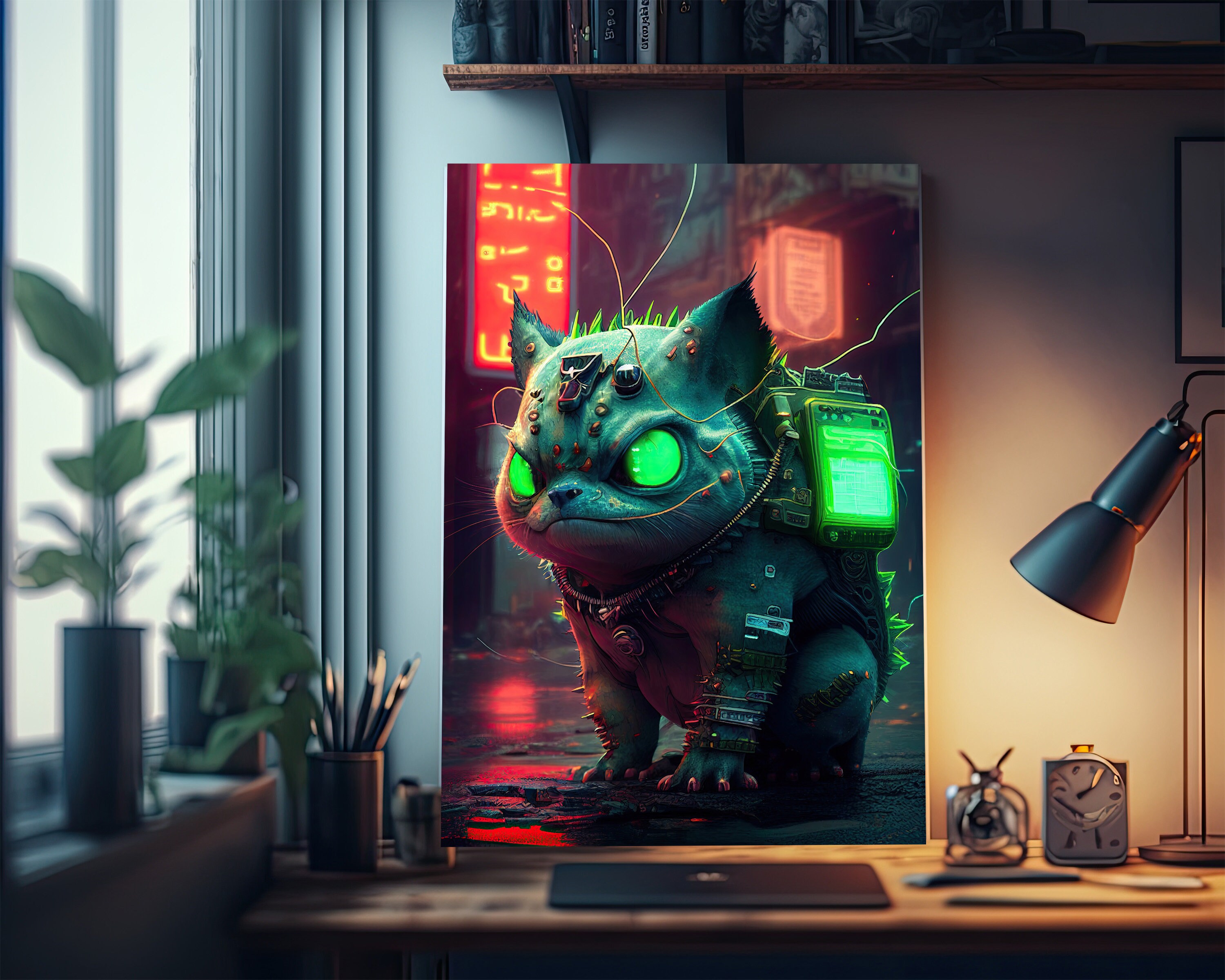 Cyberpunk Pokemon Bulbasaur Printable Poster A4 to A1 Sizes Available ...