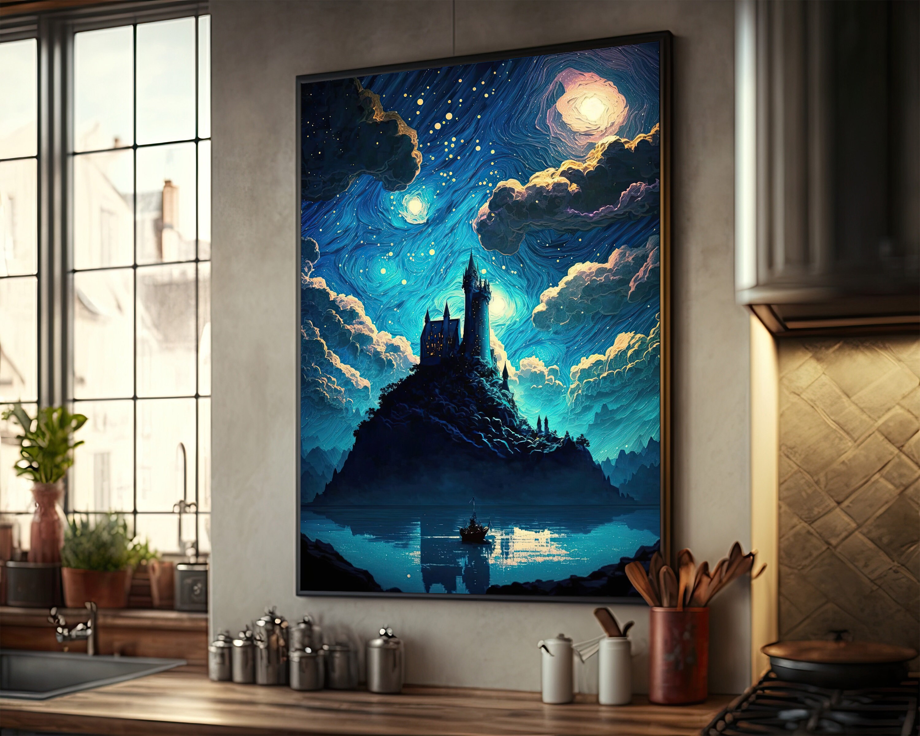 Van Gogh-inspired Castle Printable Poster A4 to A1 Sizes Available ...