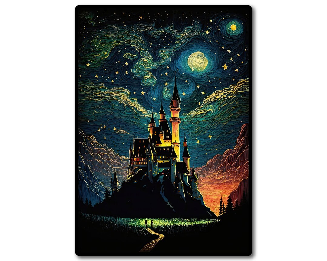 Van Gogh-inspired Castle Printable Poster - A4 to A1 Sizes Available ...