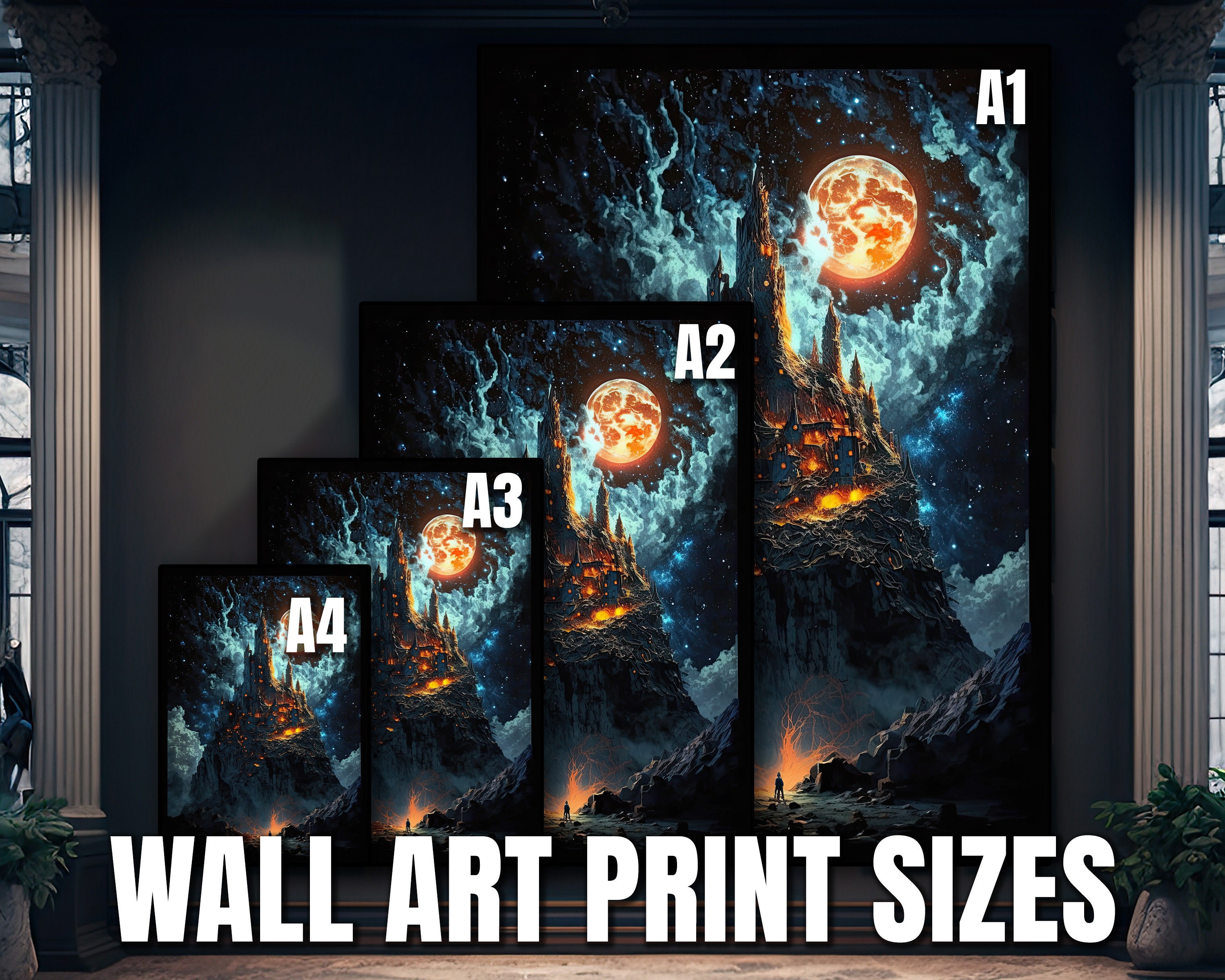 Van Gogh-inspired Castle Printable Poster - A4 to A1 Sizes Available ...