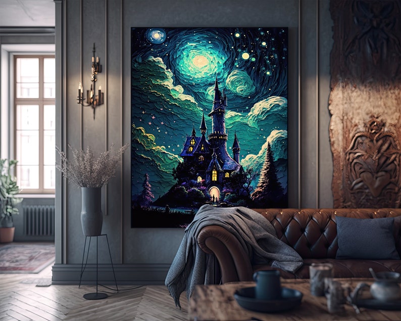 Van Gogh-inspired Castle Printable Poster - A4 to A1 Sizes Available ...