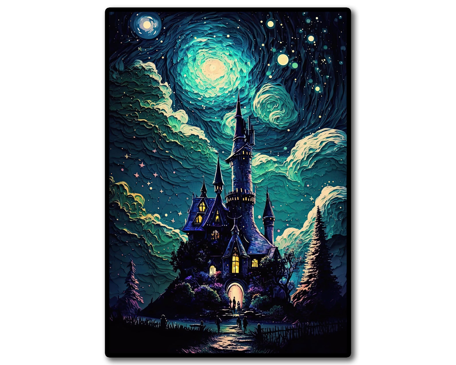 Van Gogh-inspired Castle Printable Poster - A4 to A1 Sizes Available ...
