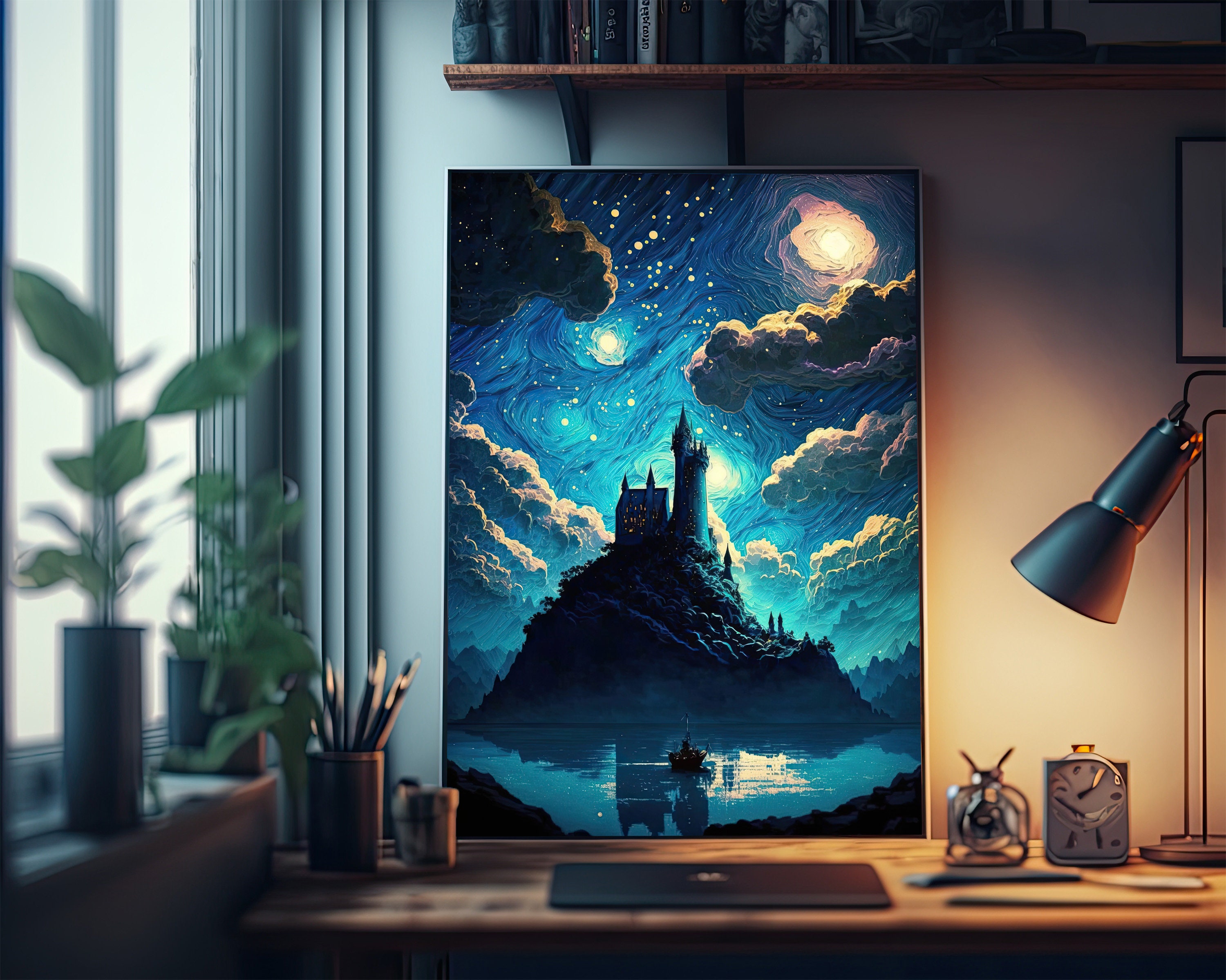 Van Gogh-inspired Castle Printable Poster A4 to A1 Sizes Available ...
