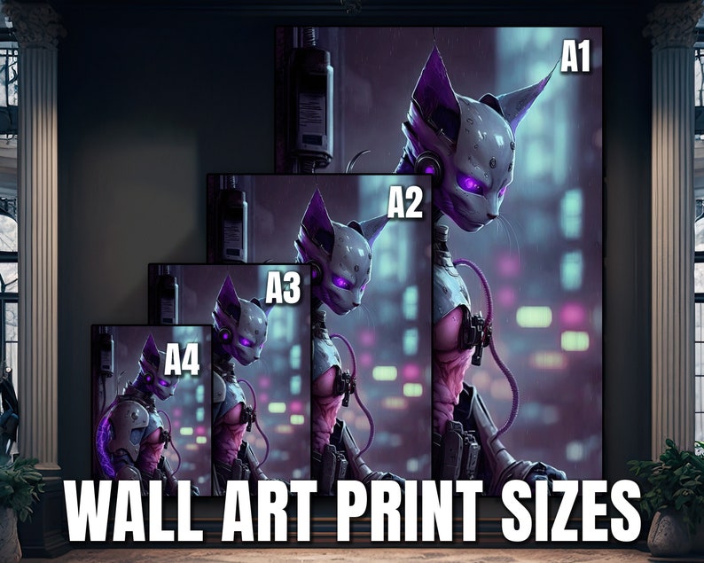 Cyberpunk Pokemon Mewtwo Printable Poster A4 to A1 Sizes Available ...