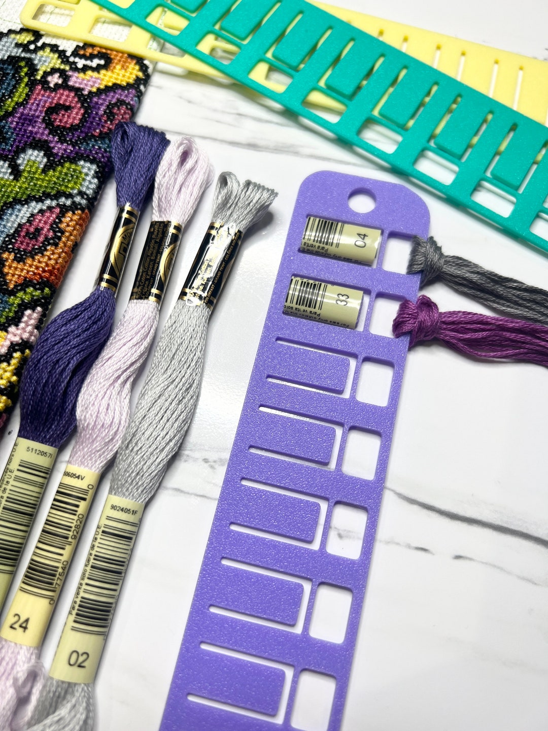 Compact Floss Thread Card Organizer With Label Tag Slots | Holds 10 ...