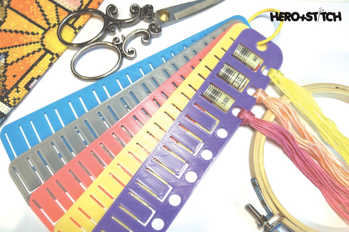 Compact Floss Thread Card Organizer With Label Tag Slots | Holds 10 ...
