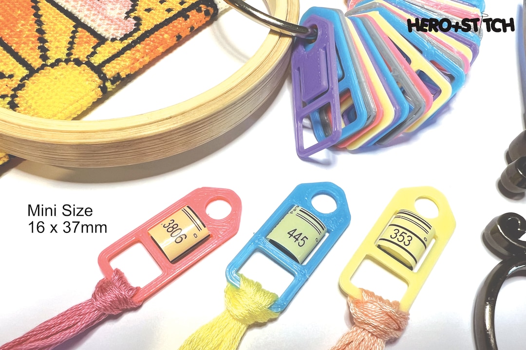 MINI Floss Thread Drops With Label Tag Slot | Cross Stitch, Embroidery ...