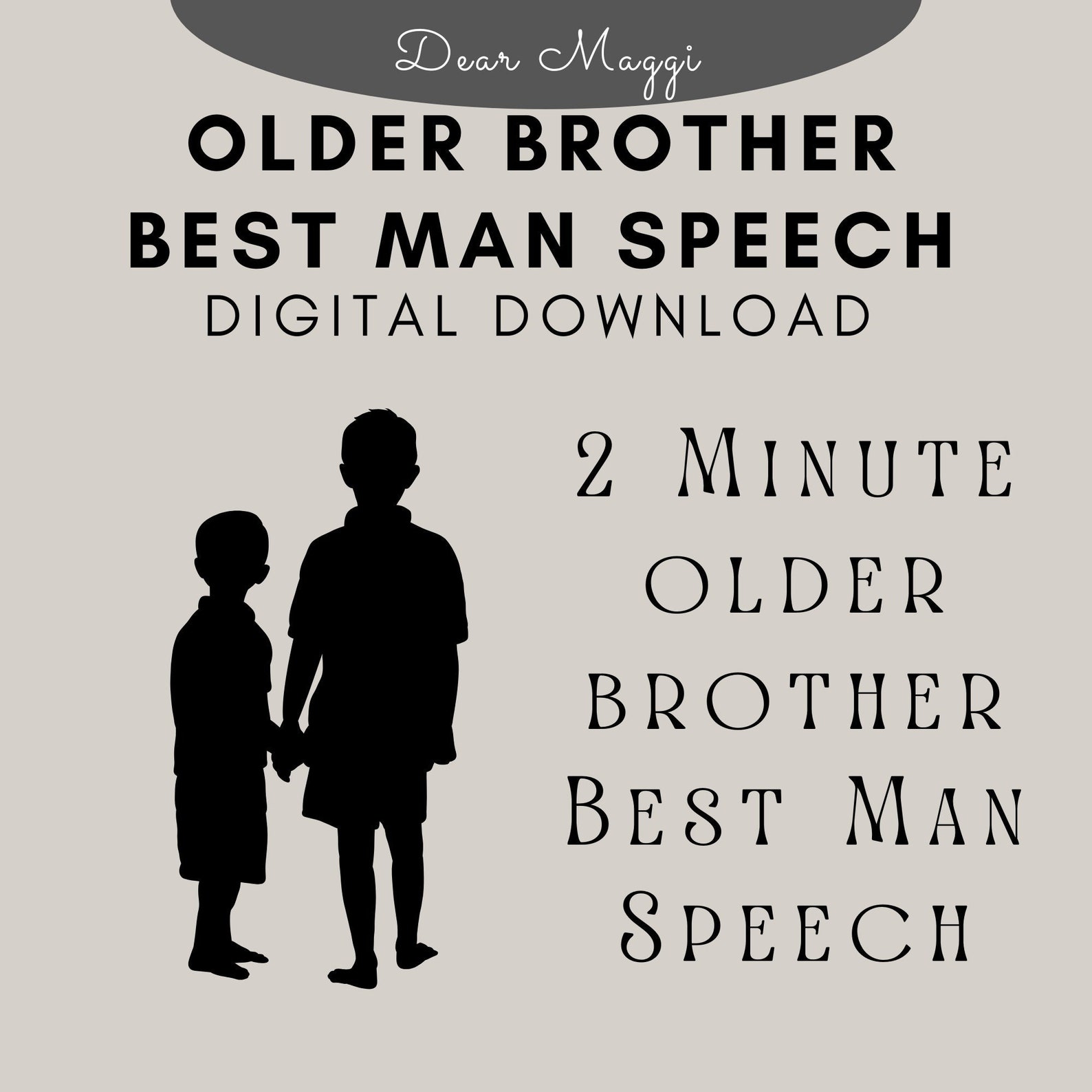 Older Brother & Best Man Speech- Digital Download- 2 Minute Spoken ...