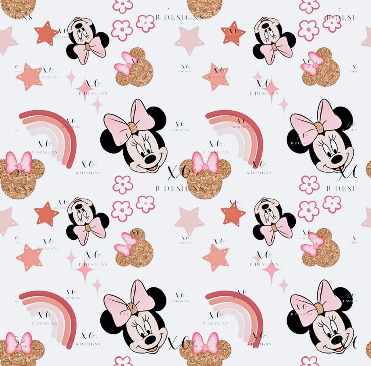 Rainbow Minnie Seamless Pattern - Etsy