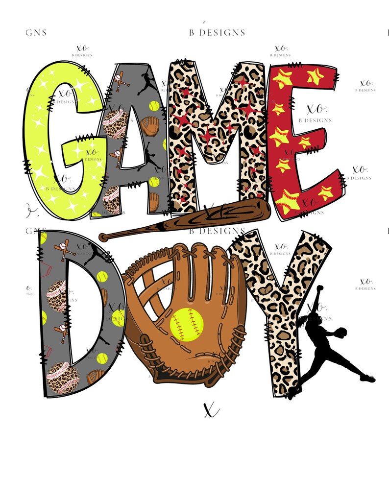 Softball GAME DAY PNG - Etsy